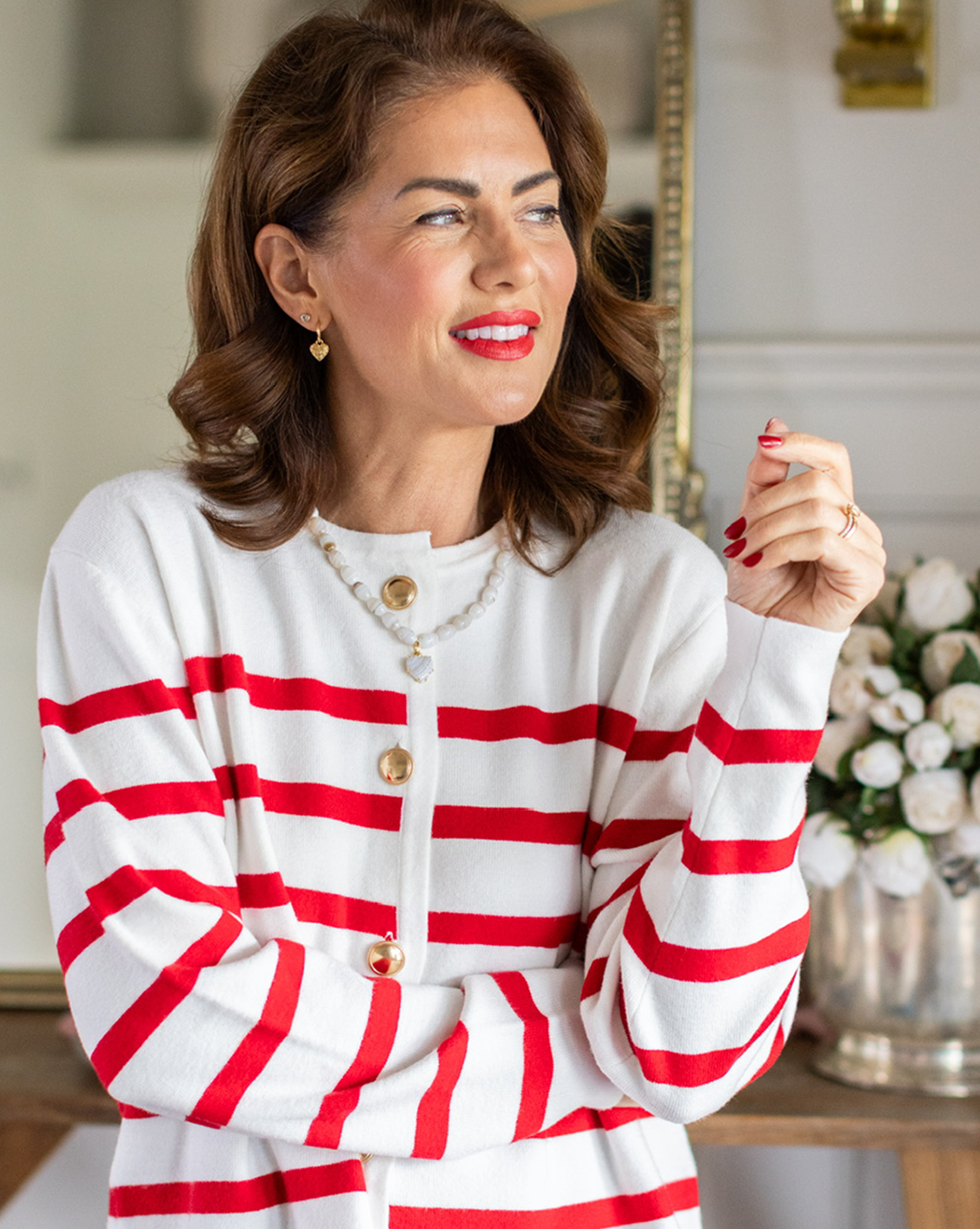 Stone Heart Charm Vermeil/Blue Lace Agate | Product | Melanie Auld